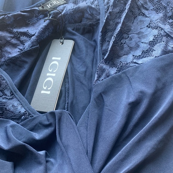 Igigi | Dresses | Nwt Igigi Monica Full Length Gown Dress Navy Blue ...